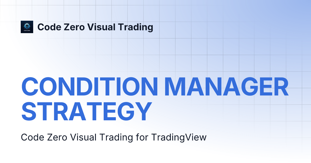 CONDITION MANAGER STRATEGY | Code Zero Visual Trading